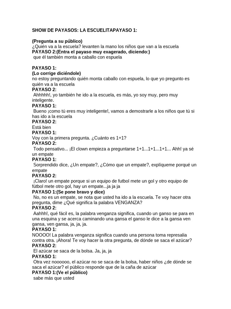 SHOW DE PAYASOS | PDF