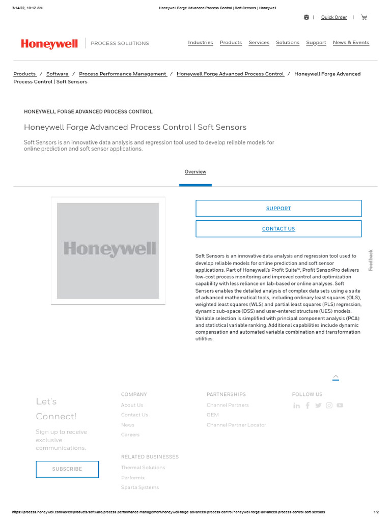Honeywell Forge Advanced Process Control - Soft Sensors - Honeywell | PDF | Linear Regression ...