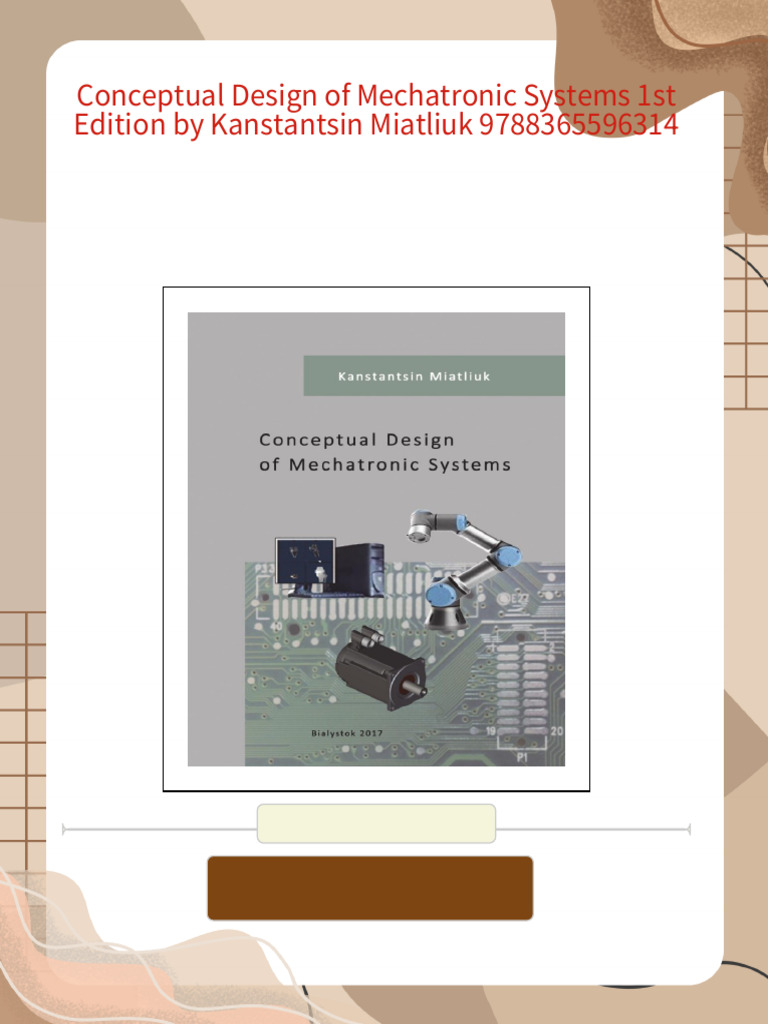 Conceptual Design of Mechatronic Systems 1st Edition by Kanstantsin Miatliuk 9788365596314 ...