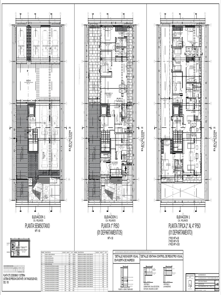Planta Tipica 2° Al 4° Piso (01 Departamento) Planta 1° Piso (01 Departamentos) Planta ...