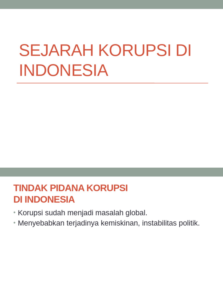 Sejarah Korupsi Di Indonesia | PDF
