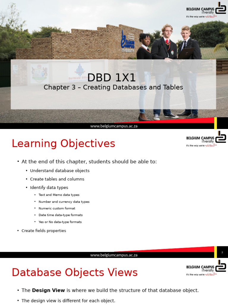 Lesson 03 Part 2 Creating Databases and Tables | PDF | Data Type | Table (Database)