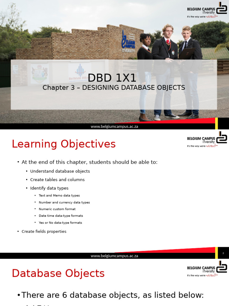 Lesson 03 Part 1 Designing the Database Objects | PDF | Databases | Menu (Computing)