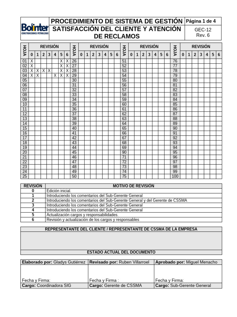 GEC-12 Satisfacción del cliente y atención de reclamos Rev 6 | PDF ...