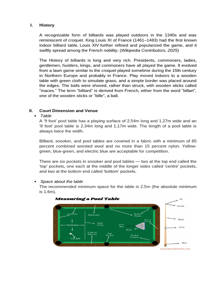 Billiards: History, Rules, and Equipment | PDF | Cue Sports | Pool (Cue ...