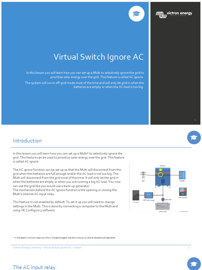 Virtual Switch Ignore Ac Lesson | PDF | Battery Charger | Electrical Grid
