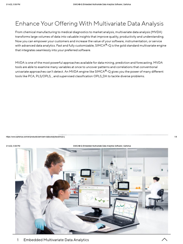 SIMCA®-Q Embedded Multivariate Data Analytics Software - Sartorius ...