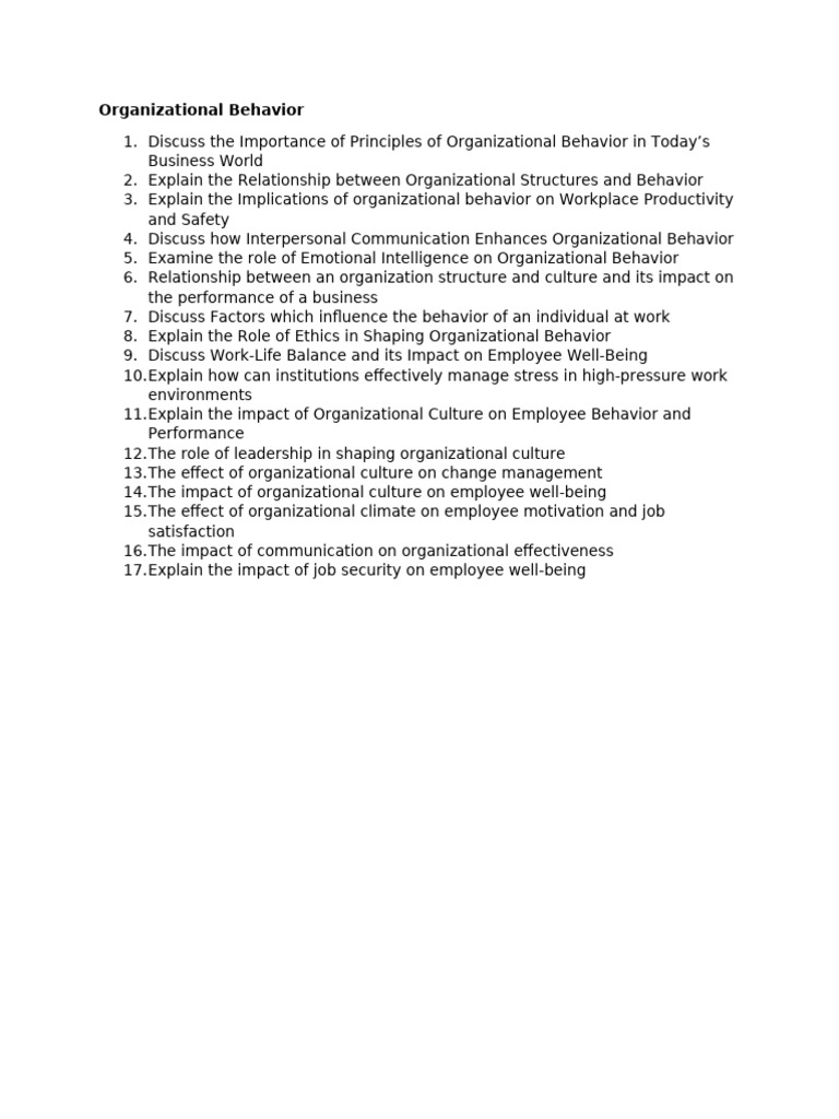 OB Assignment Question | PDF