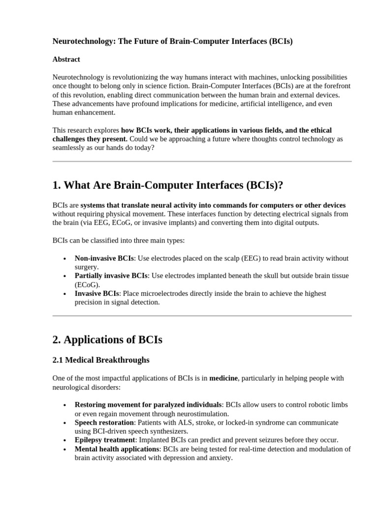 Neurotechnology | PDF | Neuroscience | Cognitive Science