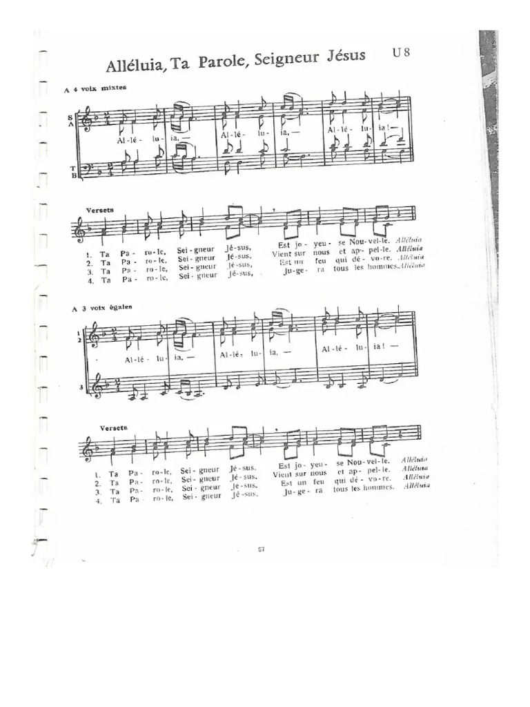 Alléluia, Ta Parole Seigneur Jésus | PDF