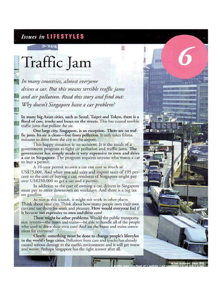 Traffic Jam ESL Conversation Topic | PDF