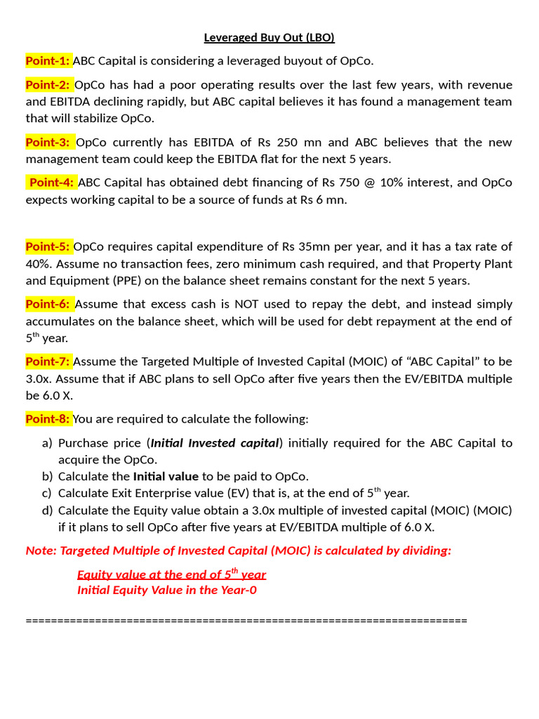 Session 15 Leveraged Buy Out - LBO | PDF | Debt | Leveraged Buyout