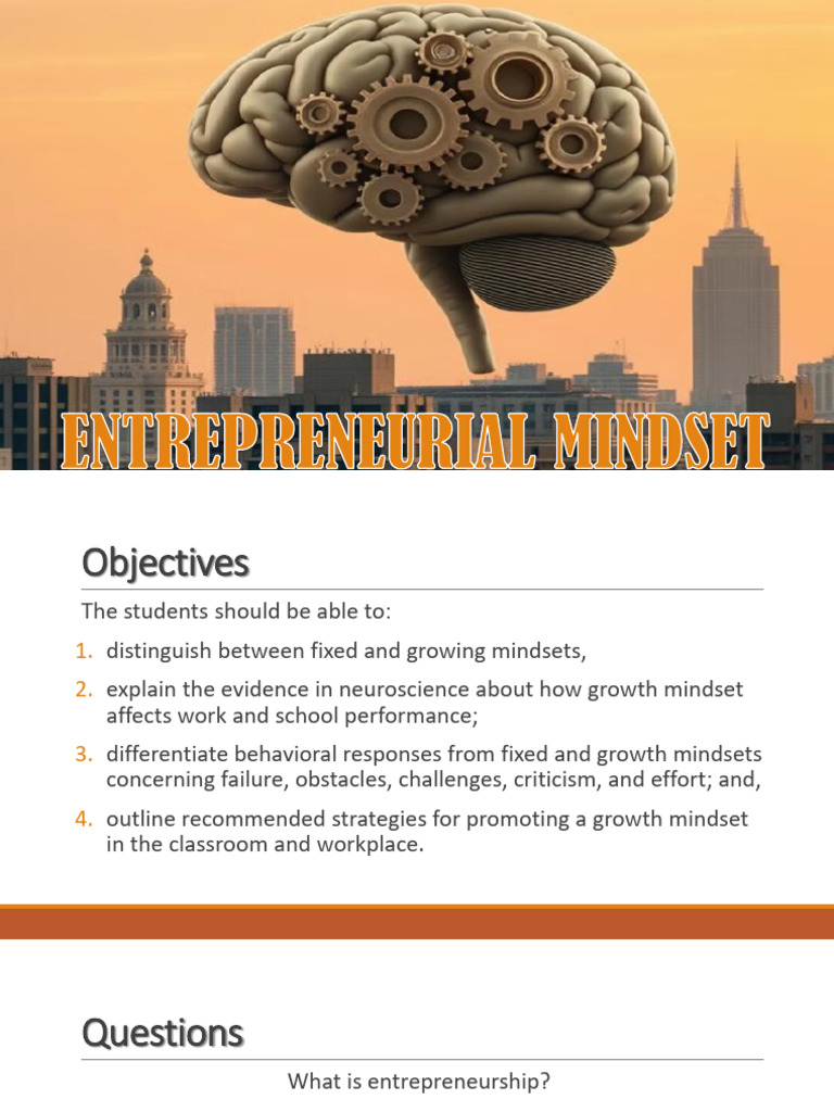 Understanding Growth Mindset in Entrepreneurship | PDF | Mindset ...