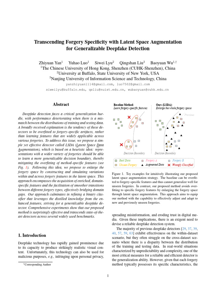 Transcending Forgery Specificity With Latent Space Augmentation | PDF | Receiver Operating ...