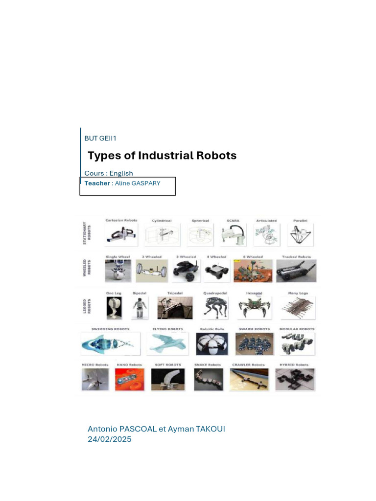 Types of Industrial Robots | PDF
