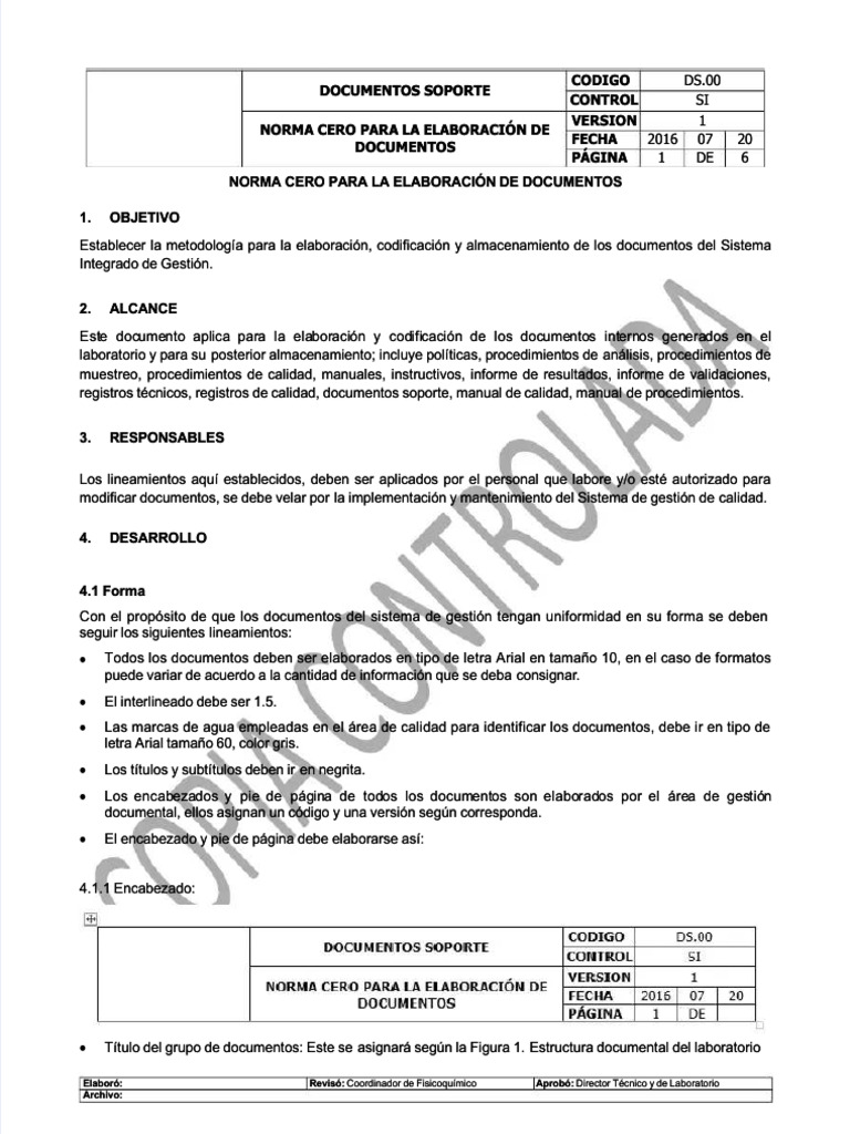 Norma Cero para La Elaboracion de Documentos | PDF | Laboratorios | Gestión de registros
