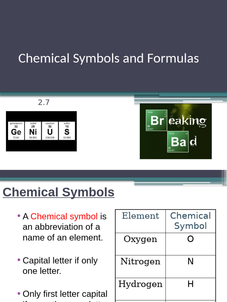 Chemical Symbols and Formula | PDF | Chemical Elements | Sodium