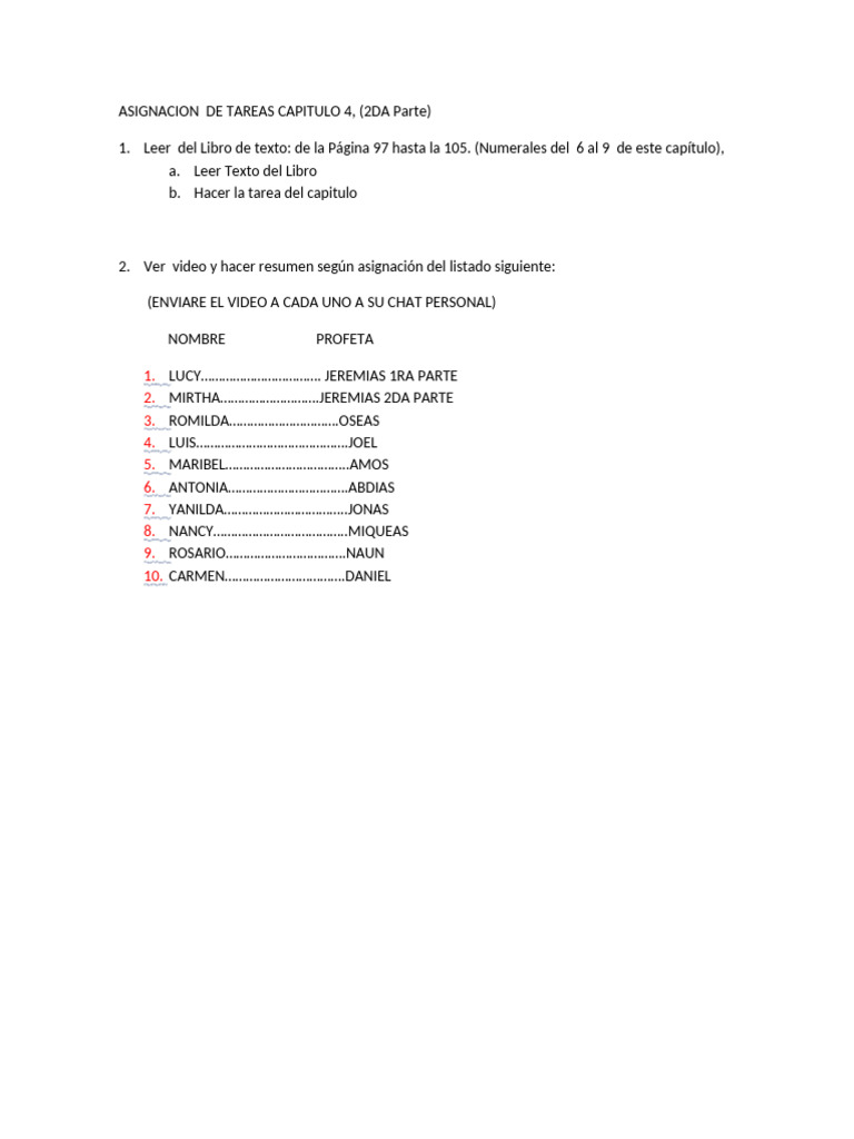 Asignacion de Tareas Capitulo 4 2da Parte | PDF
