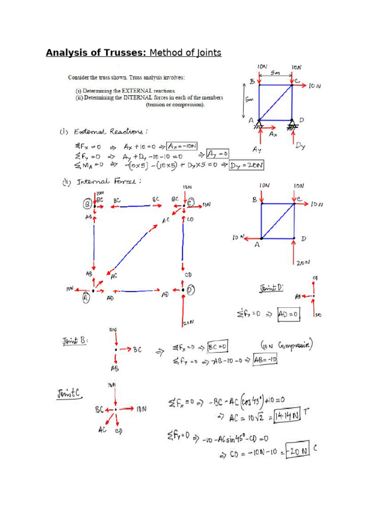 Truss Analysis for Engineering Students | PDF | Truss | Force