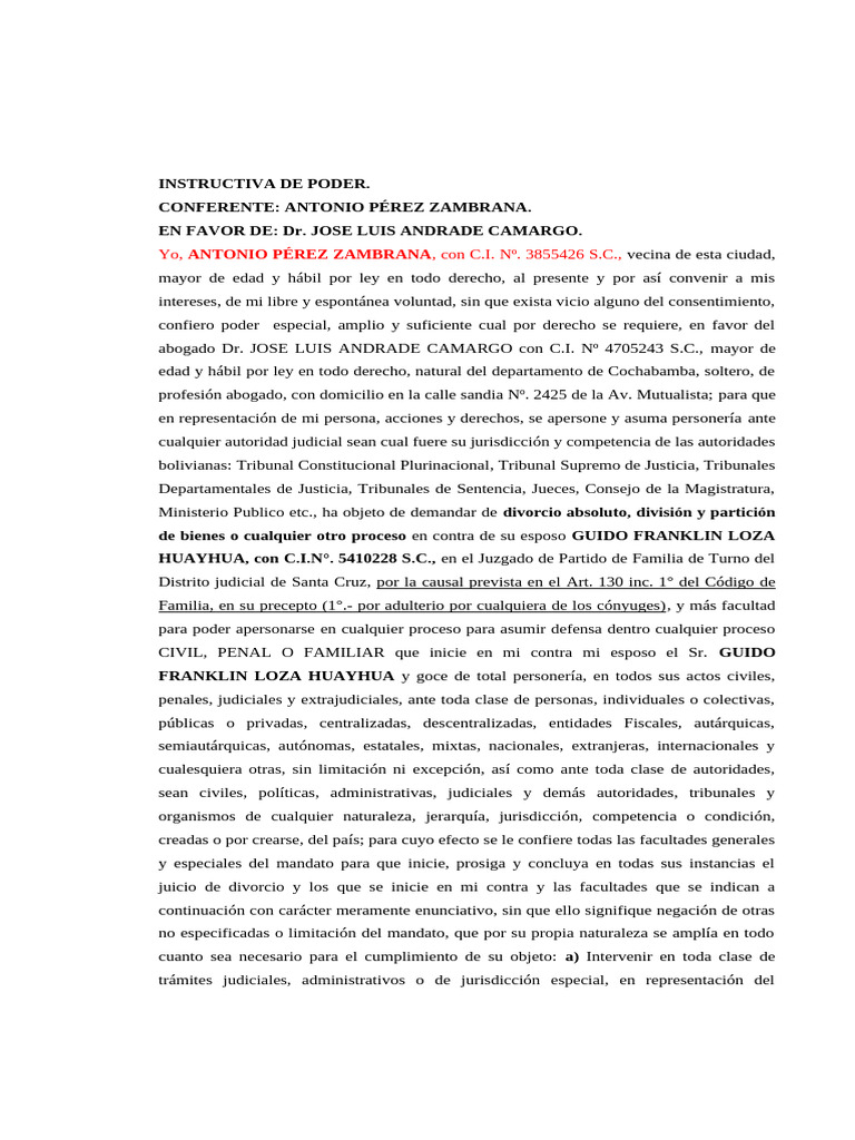 Poder Divorcio | PDF | Judicaturas | Apelación