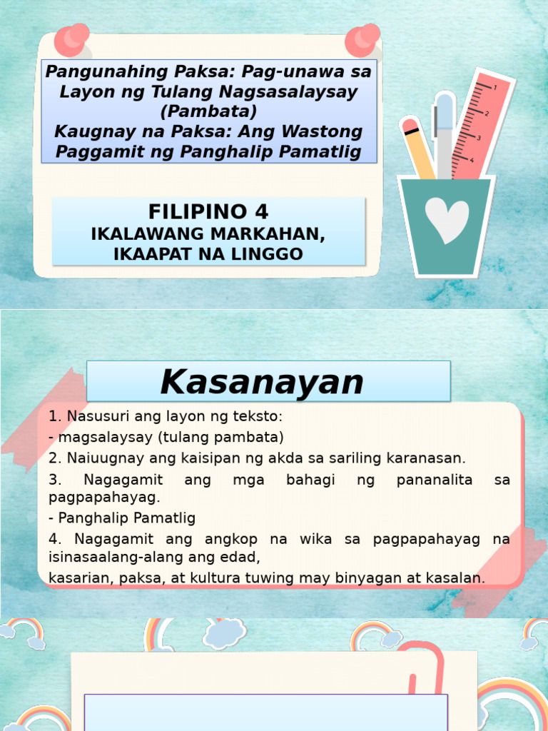 Filipino q2w4 PPT G-4 | PDF
