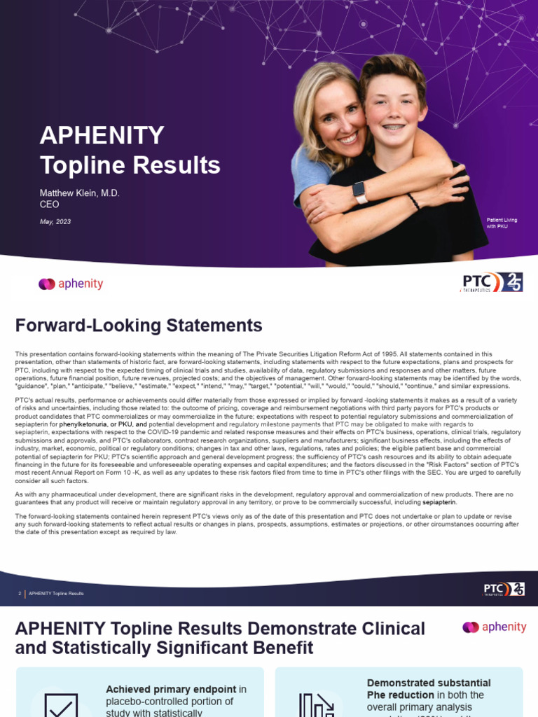 T4-PTCT Sepiapterin Topline Results - Presentation | PDF | Risk | Clinical Trial