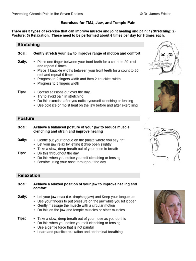 TMJ Pain Relief Exercises Guide | PDF