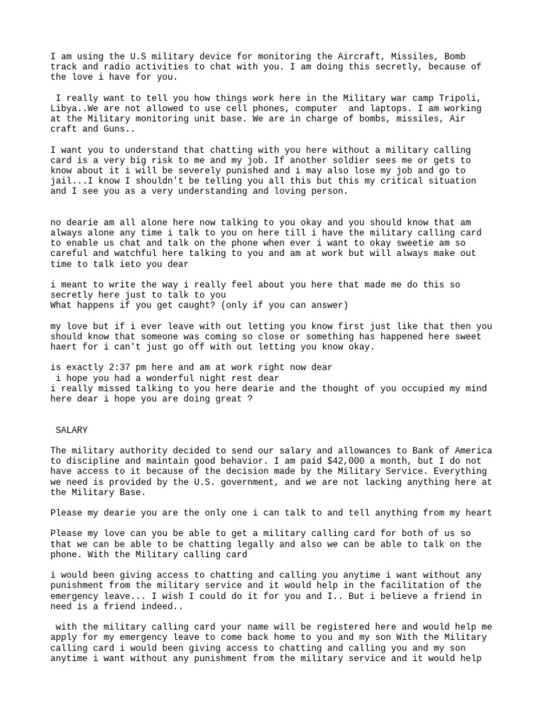 army fear call card | PDF