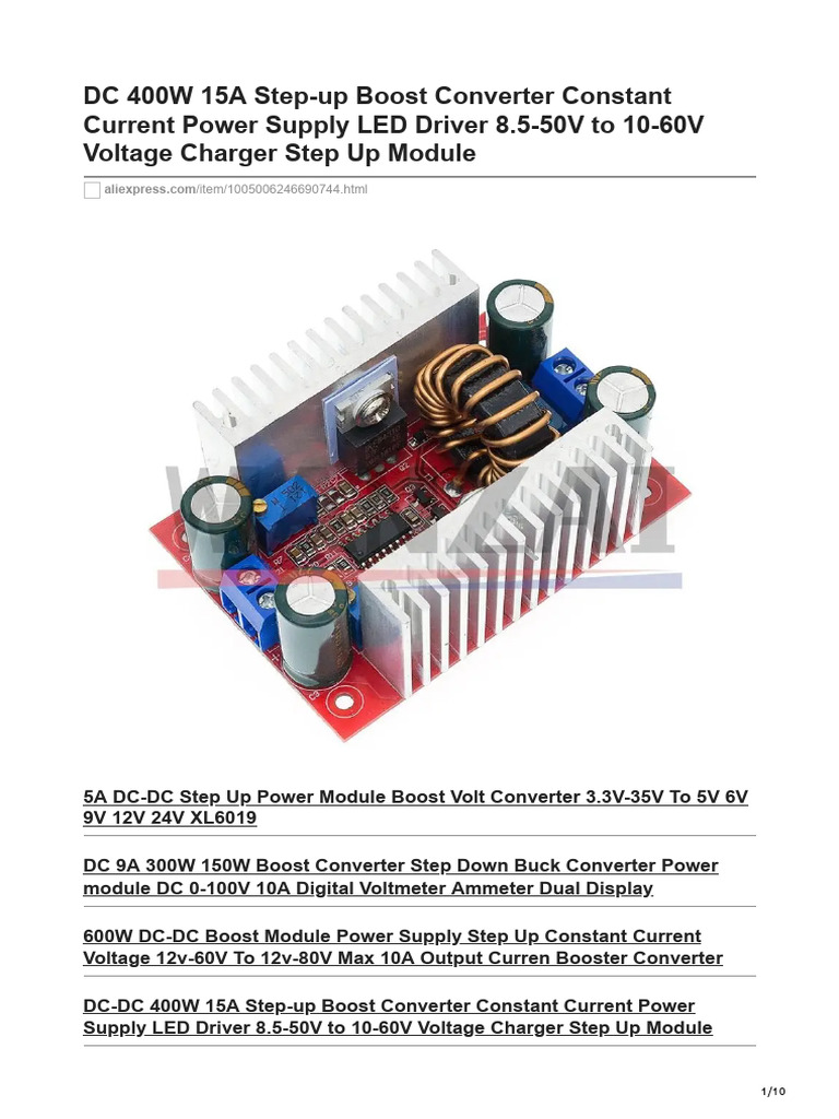 DC 400W 15A Step-Up Boost Converter Constant Current Power Supply LED ...