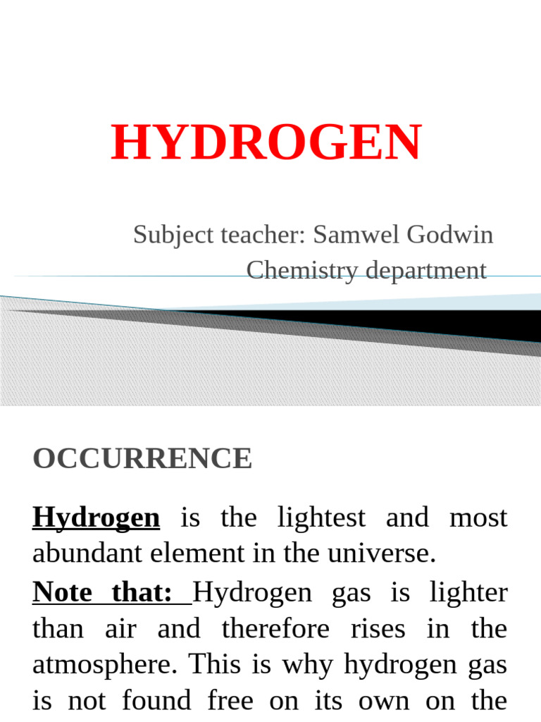 Hydrogen | PDF | Hydrogen | Ammonia