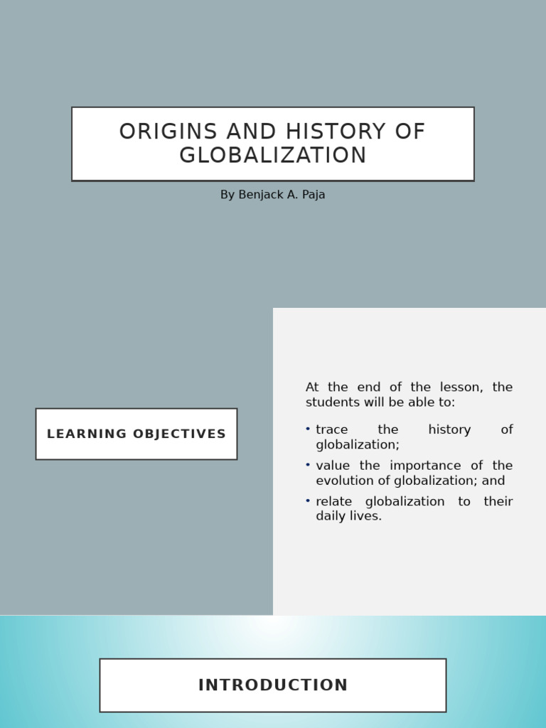 Origins and History of Globalization | PDF | Trade | Globalization