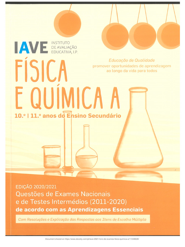 Docsity Iave 2021 Livro de Exames Fisico Quimica A | PDF