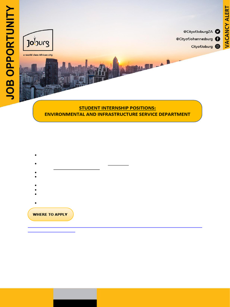 Joburg 2025 Student Internship Program | PDF | Business