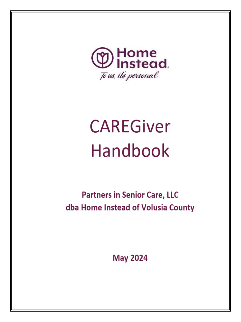Caregiver Handbook 0524 | PDF | Sexual Harassment | Infection