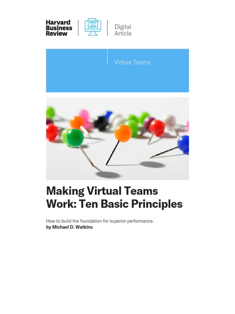 Making Virtual Teams Work - Ten Basic Principles | PDF | Communication