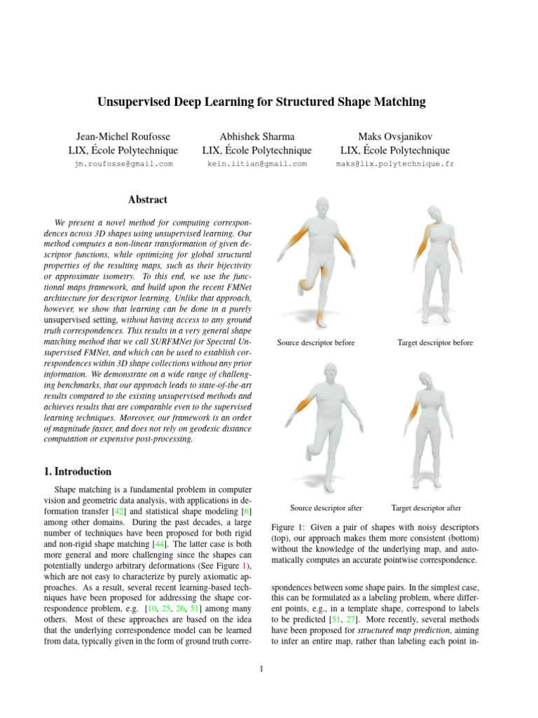 Unsupervised Deep Learning For Structured Shape Matching | PDF | Deep Learning | Mathematical ...