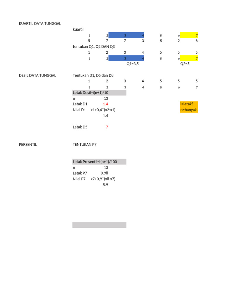 Ukuran Letak Data Tunggal | PDF