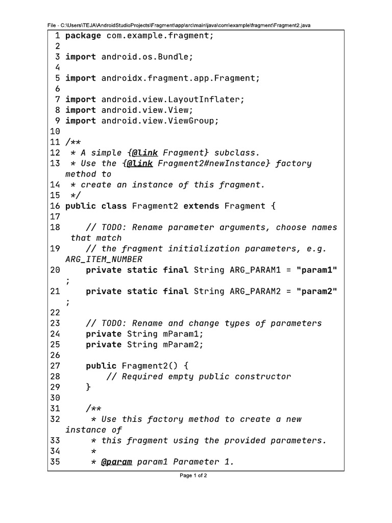 Fragments Java | PDF