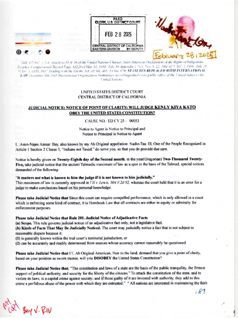Judicial Notice: Notice of Point of Clarity: Will Judge Kenly Kiya Kato ...