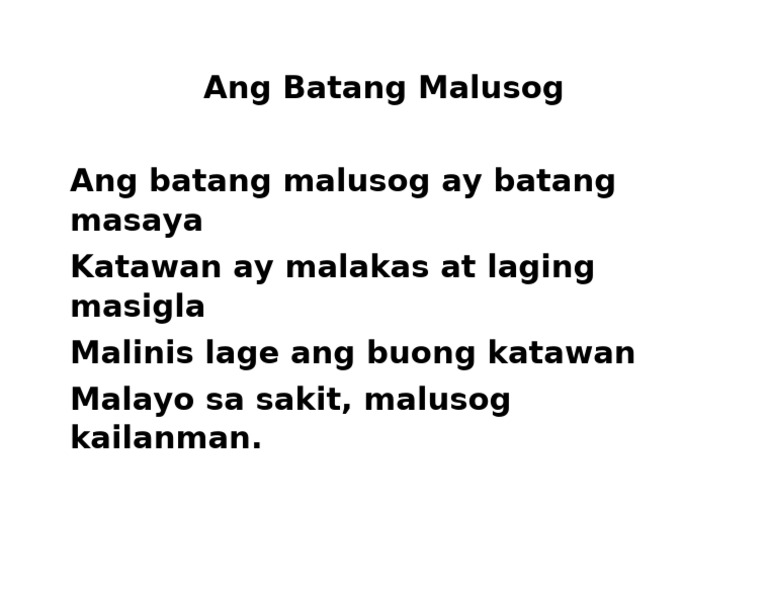 Ang Batang Malusog | PDF
