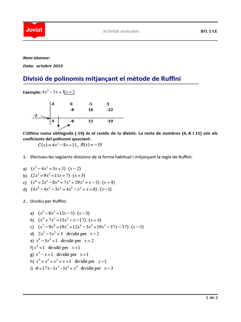 _mcs1 divisions per Ruffini mcs1 | PDF