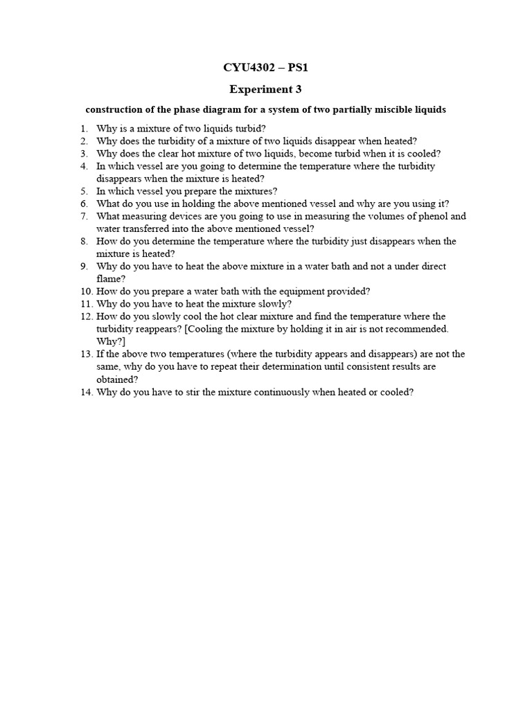 Construction of The Phase Diagram For A System of Two Partially ...