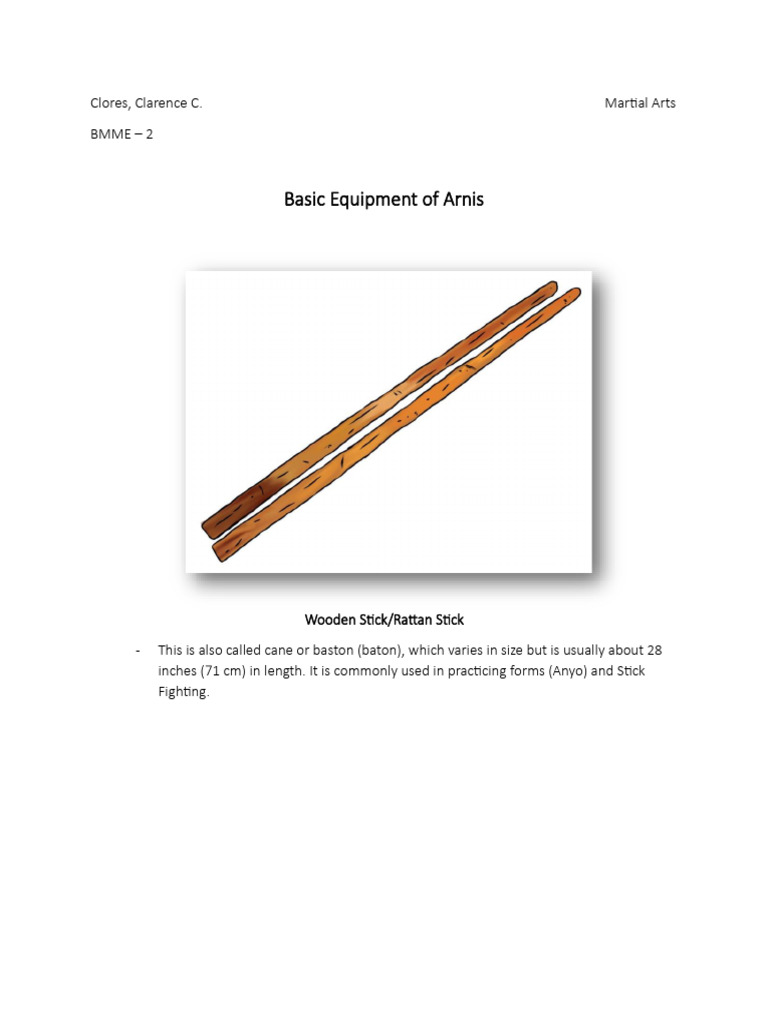 Arnis Equipment Essentials | PDF