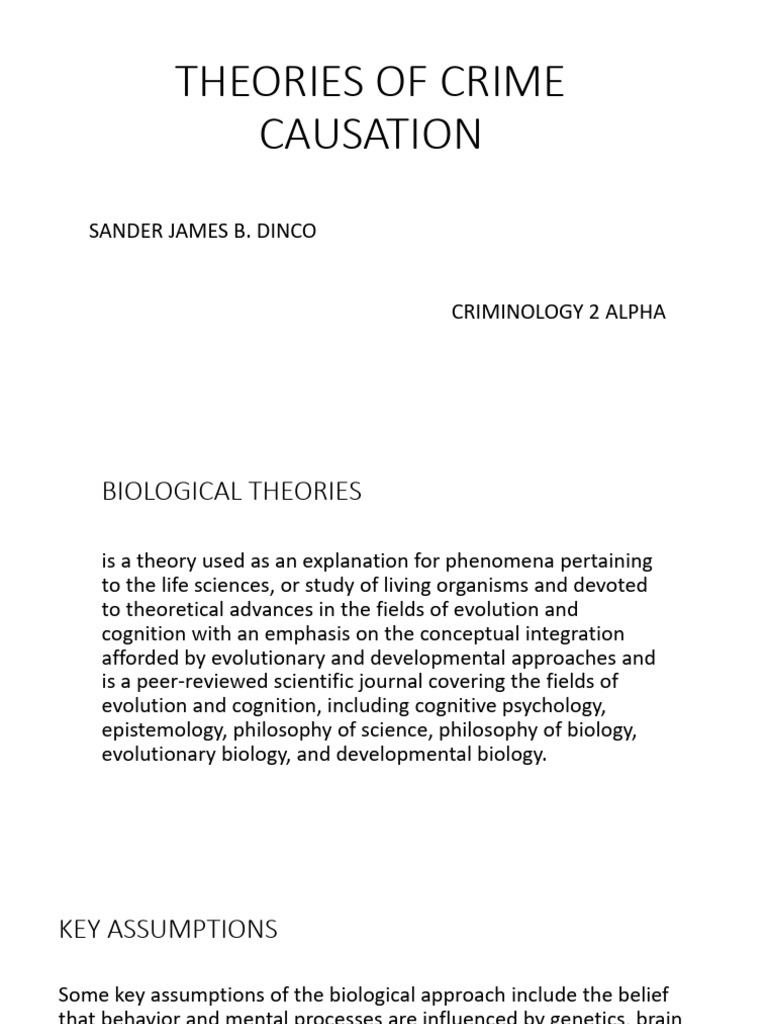 Theories of Crime Causation | PDF | Evolution | Theory