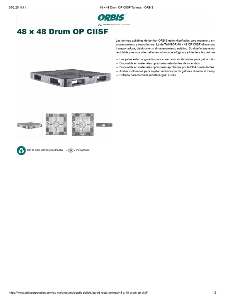 48 x 48 Drum OP CIISF Tarimas - ORBIS | PDF