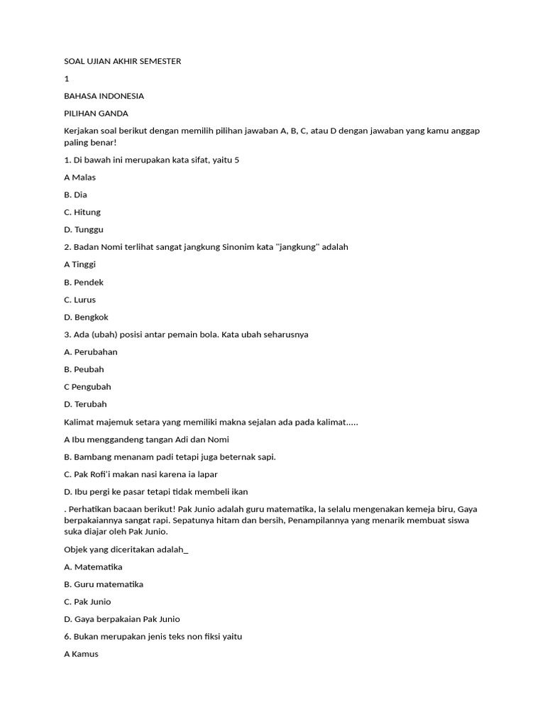 SOAL UJIAn | PDF
