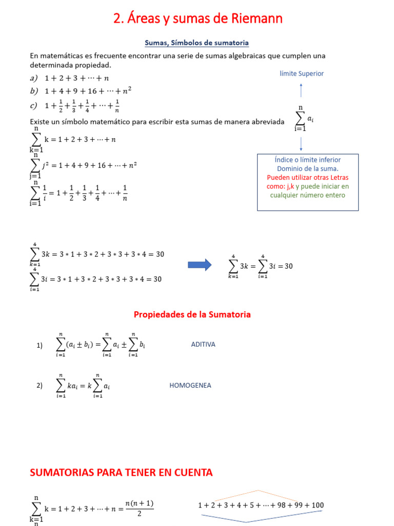 Apuntes Sumas de Riemman | PDF | Suma | Matemáticas