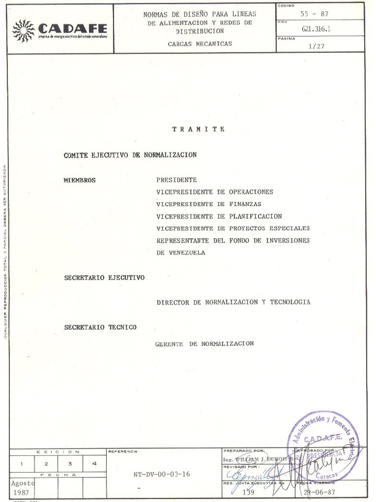 CADAFE 55-87 - Cargas Mecánicas - 27p | PDF