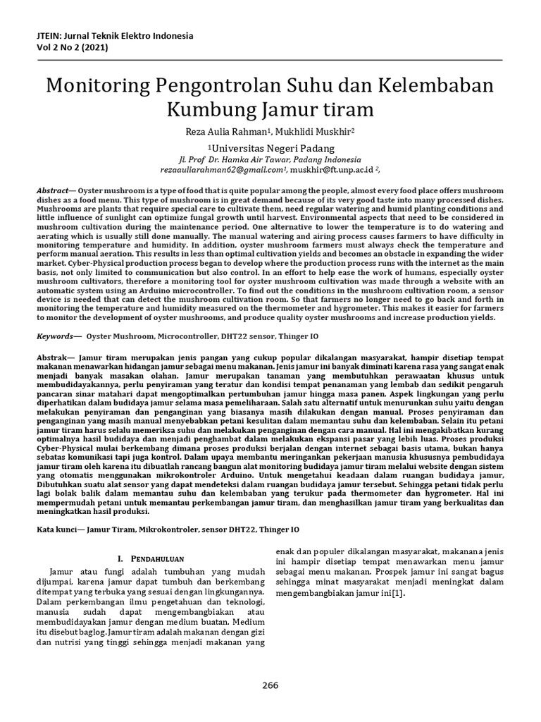 Monitoring Pengontrolan Suhu Dan Kelembaban Kumbun | PDF