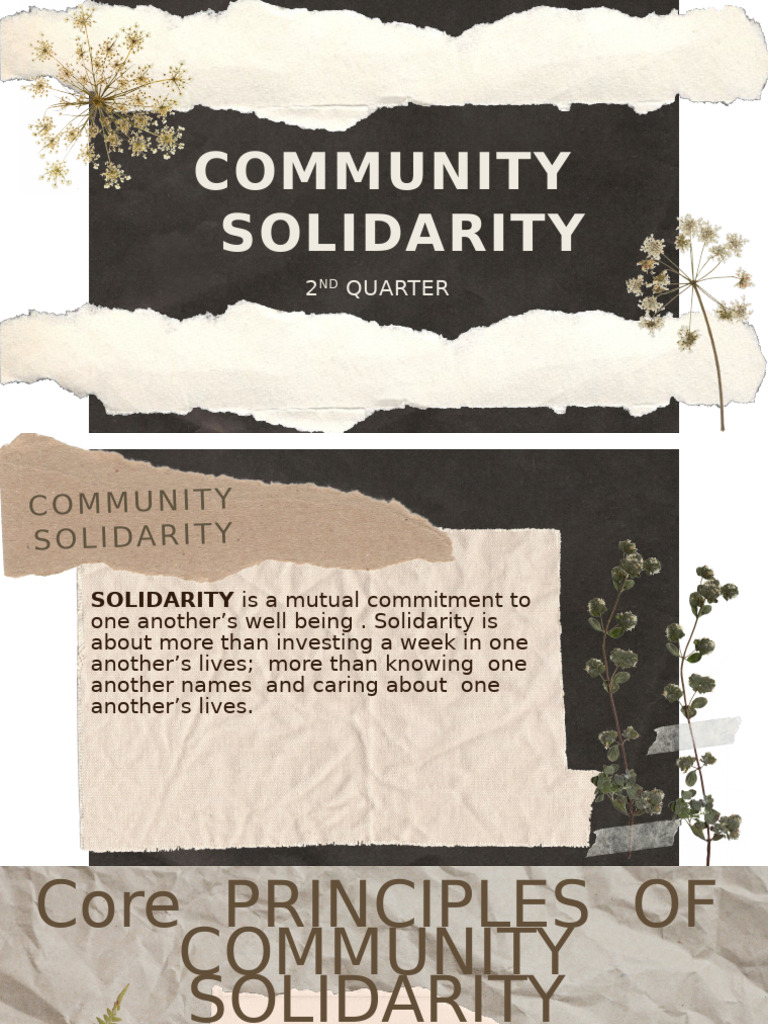 Principles of Community Solidarity | PDF | Dignity